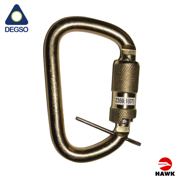 Mosquetón en D de acero cierre automático HAWK® MA-012 CB | DEGSO